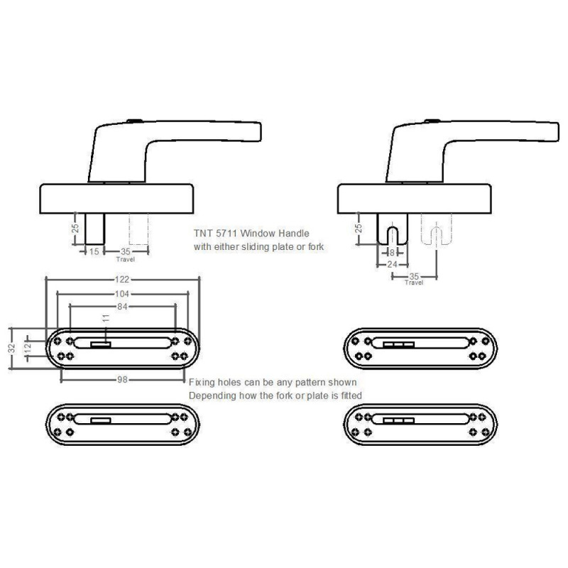 Schlosser Technik Tilt & Turn Window Handle with Optional Fork or Flat ...