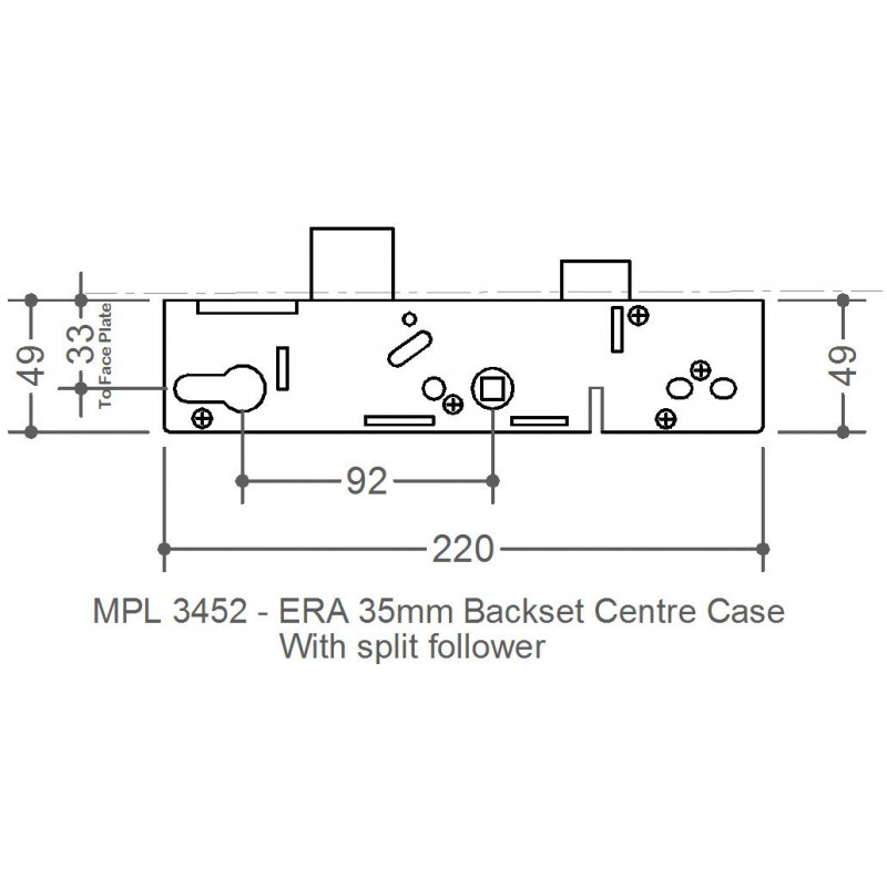 ERA Saracen 35mm Backset Split Spindle Door Lock
